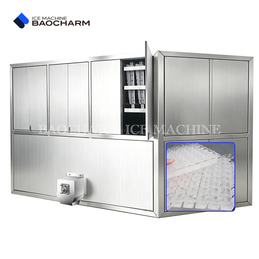 China BAOCHARM 5000kg Cube Ice Maker Machine with PLC Control System ...